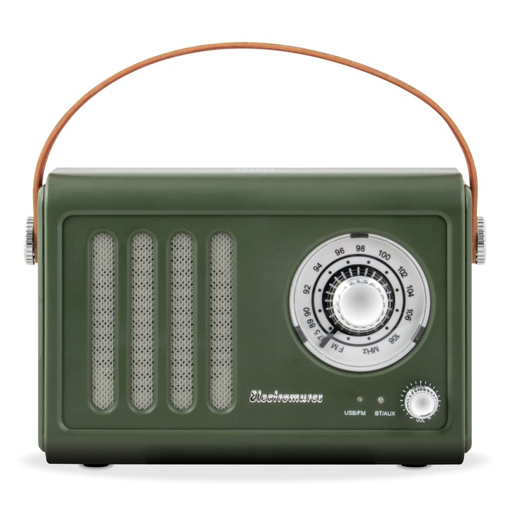 Radio portabil retro cu difuzor Bluetooth Electromures EM 1006, 5V ...