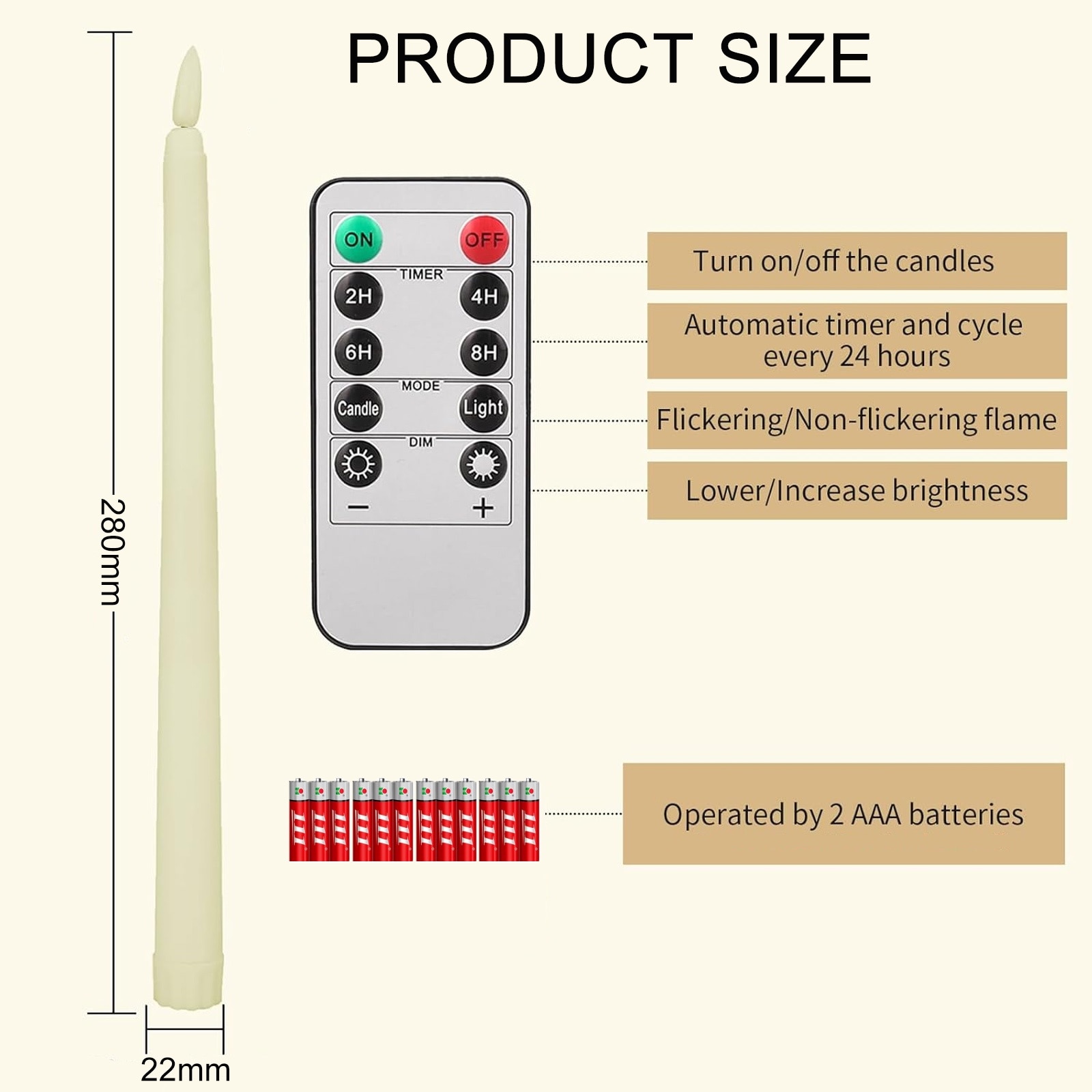 Set de 6 Lumanari led elegante, SINBINTA, 6 buc lumanari led fara ...