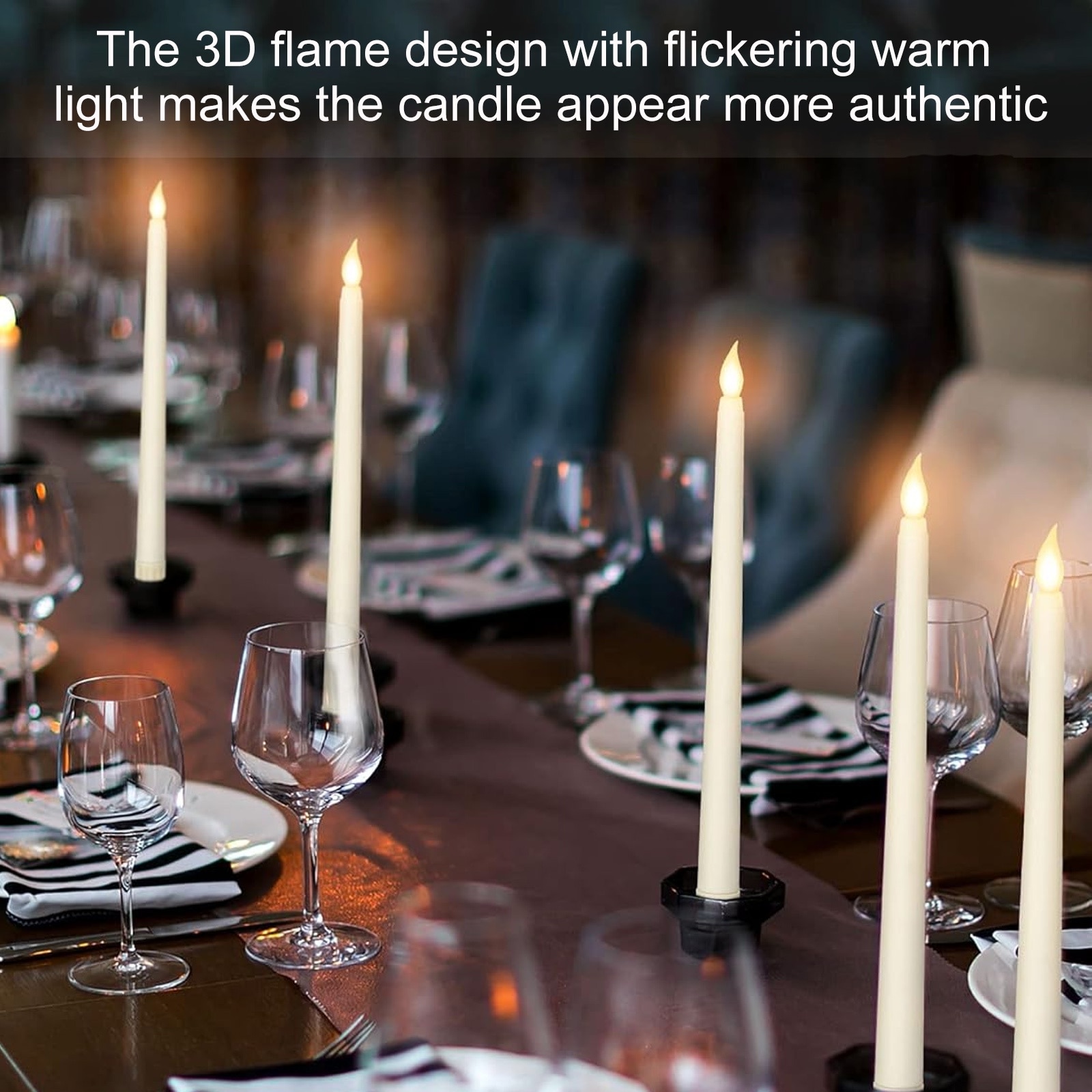 Set de 6 Lumanari led elegante, SINBINTA, 6 buc lumanari led fara ...