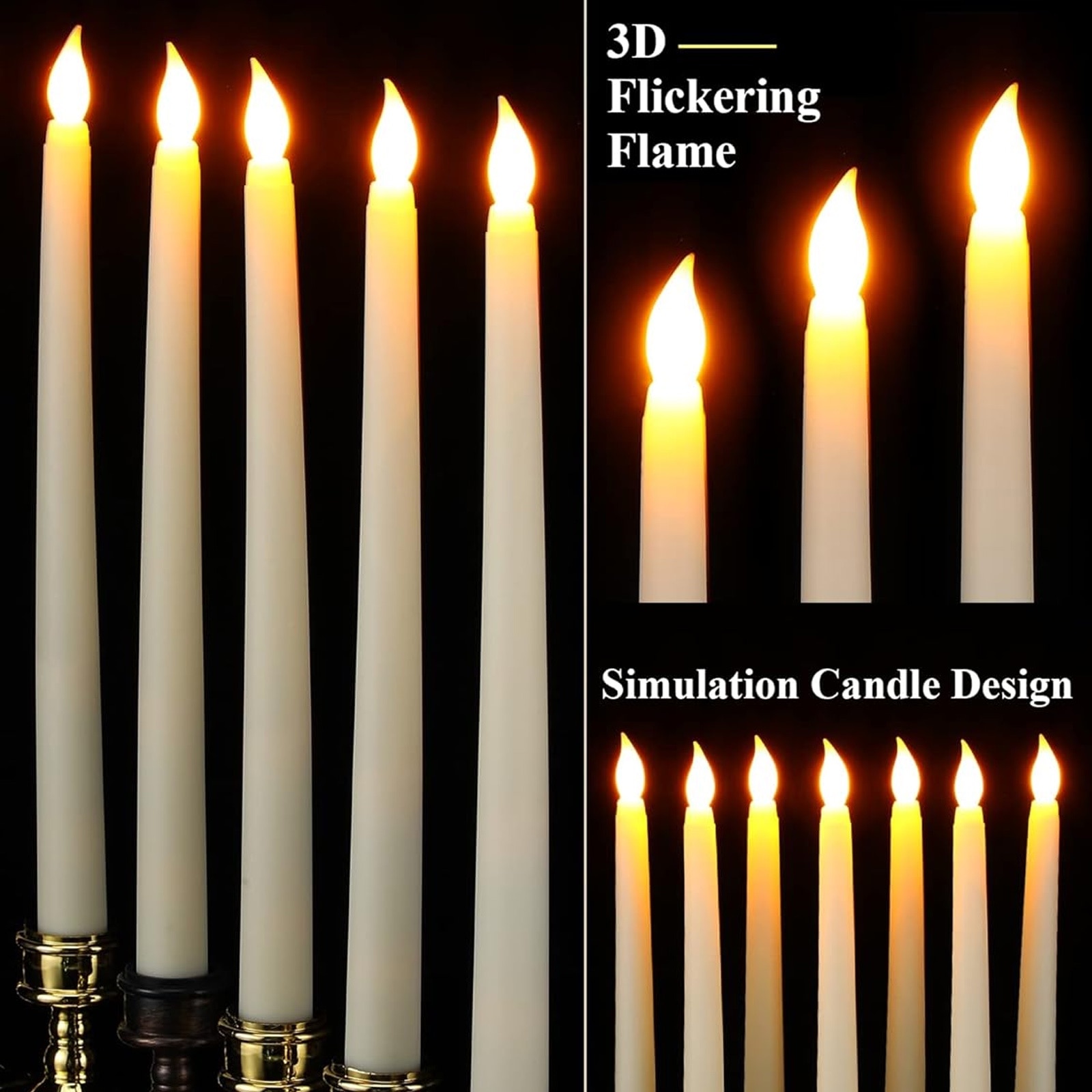 Set de 6 Lumanari led elegante, SINBINTA, 6 buc lumanari led fara ...