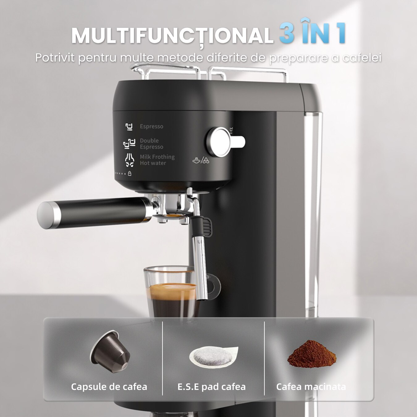 Espressor manual 3 in 1, Capsule Nespresso/cafea macinata/capsule de ...