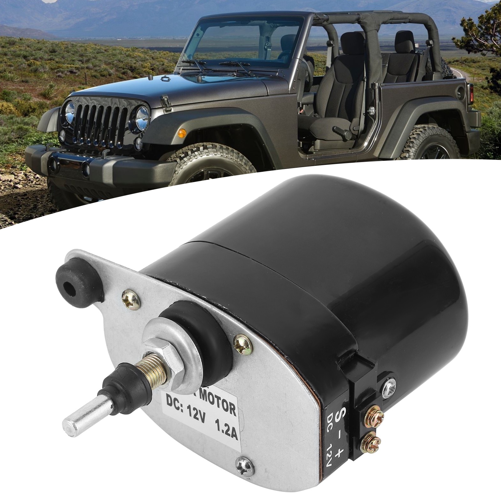 Motor stergator parbriz 12V, 01287358, negru, pentru tractor Willys ...