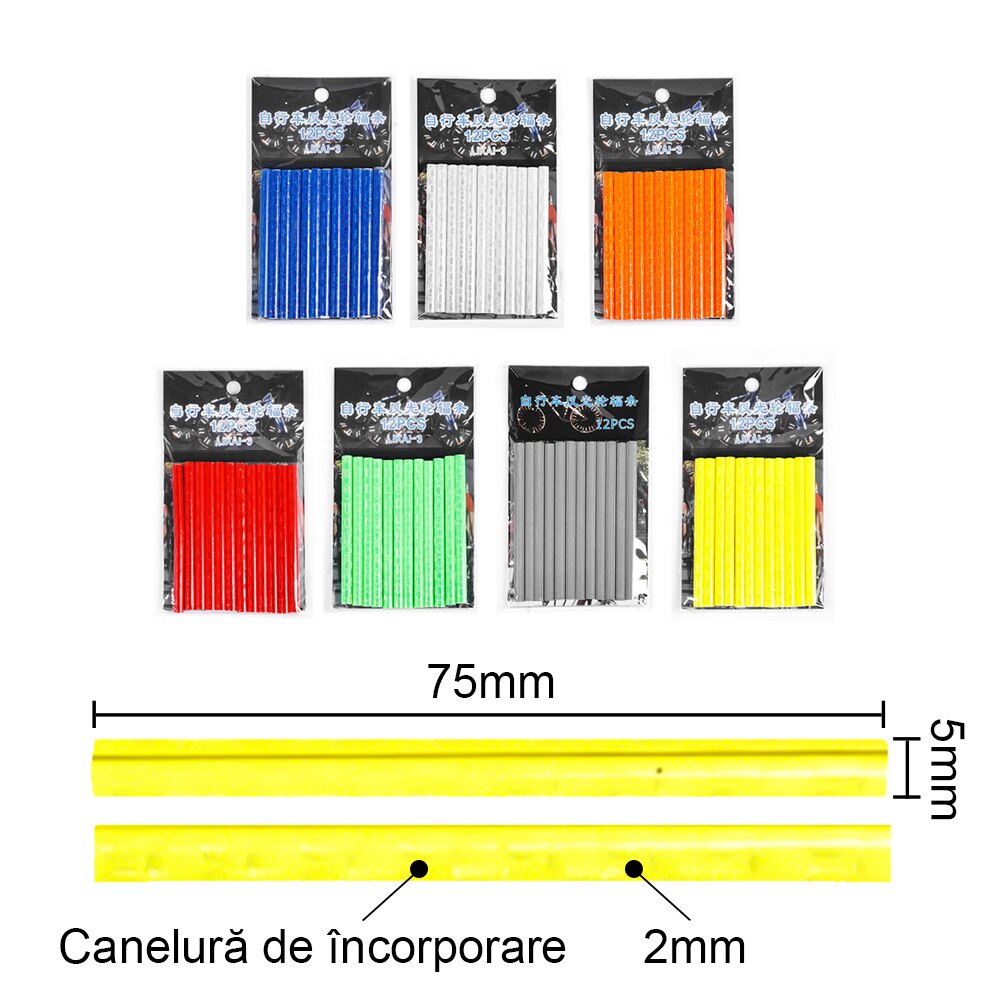 Reflectoare pentru spite de bicicleta, 12 bucati/set, 75mm, pentru ...