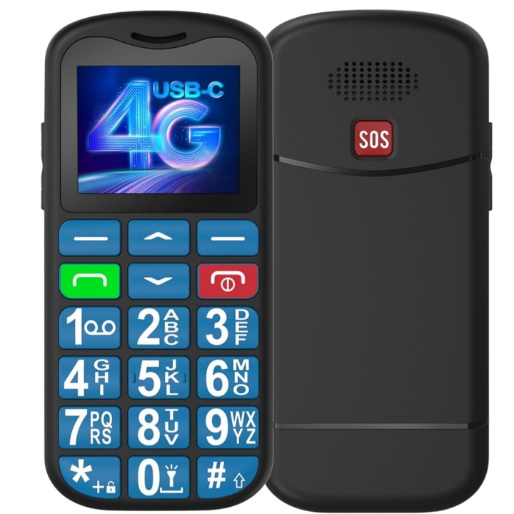 Telefon Mobil pentru Seniori cu Taste Mari, 4G, Meniu in Limba Romana ...