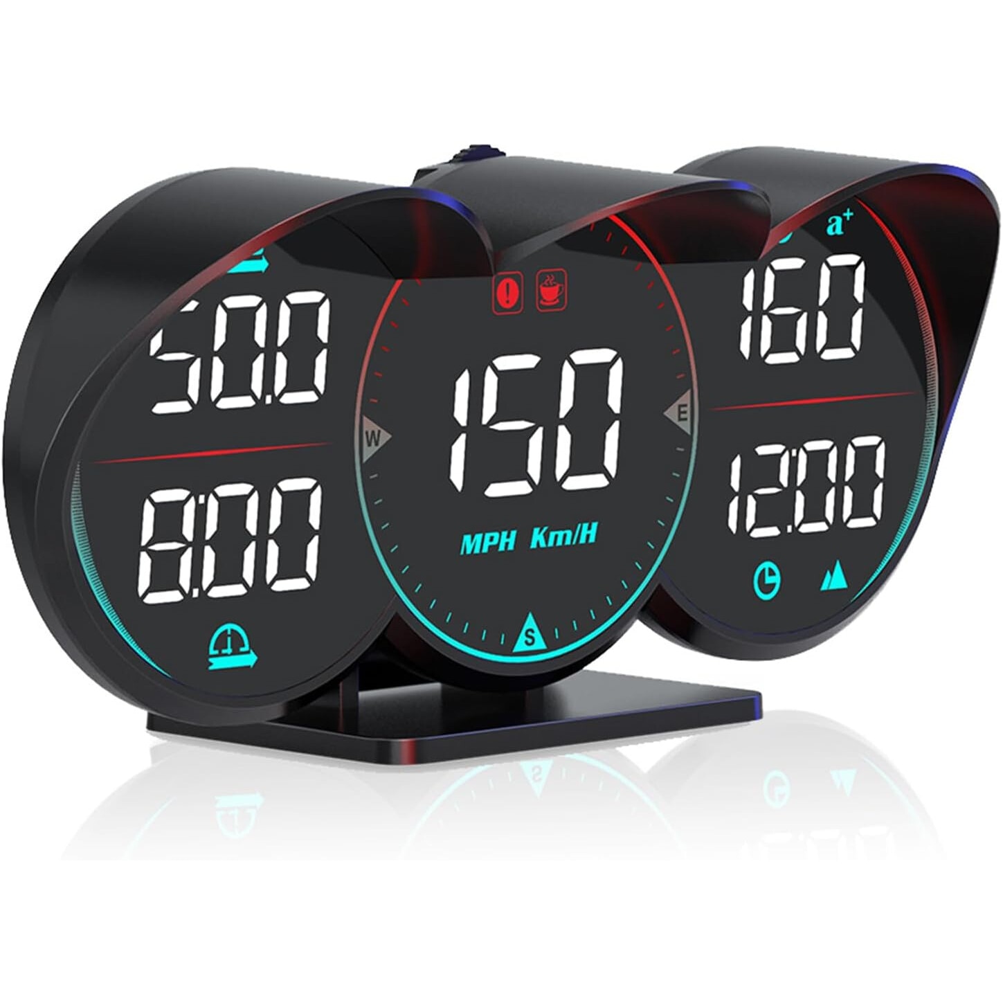 Afisaj HUD GPS pentru masina, WALALLA, vitezometru digital, 3 ecrane ...