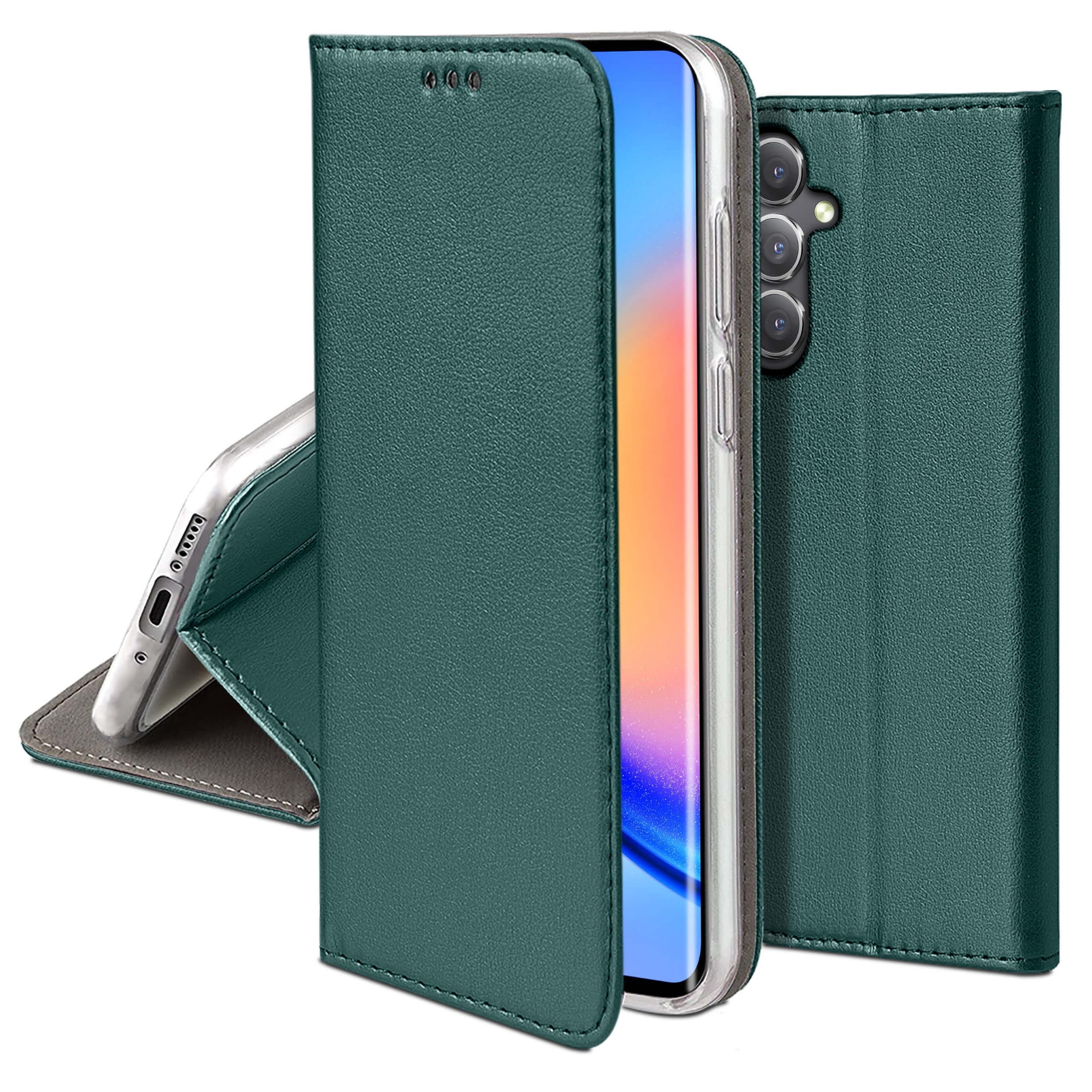 Husa pentru Samsung Galaxy A06 flip smart book dark green - eMAG.ro