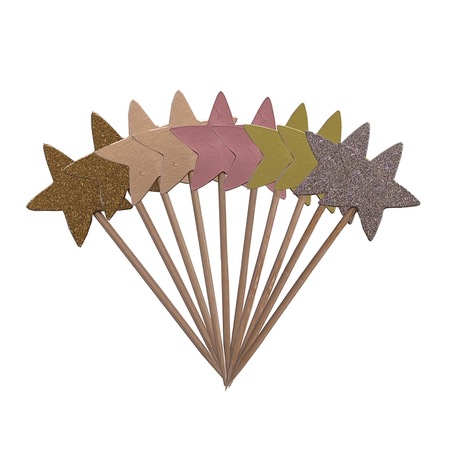 Set 10 buc. scobitori decorative, multicolor, cu sclipici, stea ...