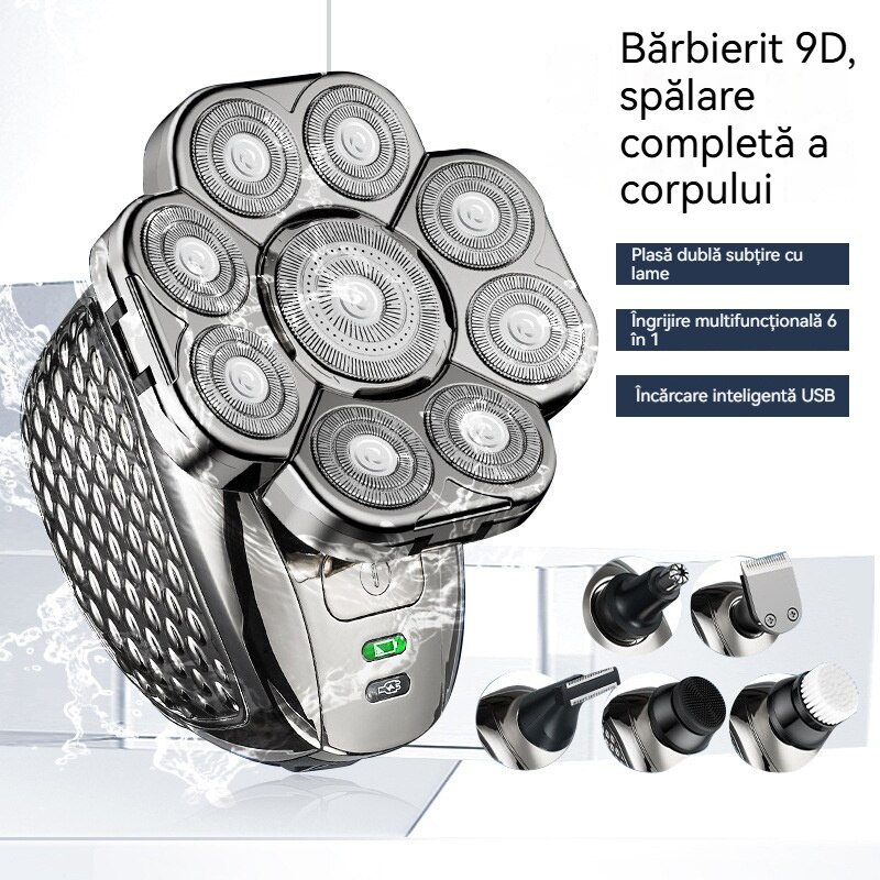 Aparat de ras Profesional 9D pentru barbati, Fudisenn®, cu 9 lame ...