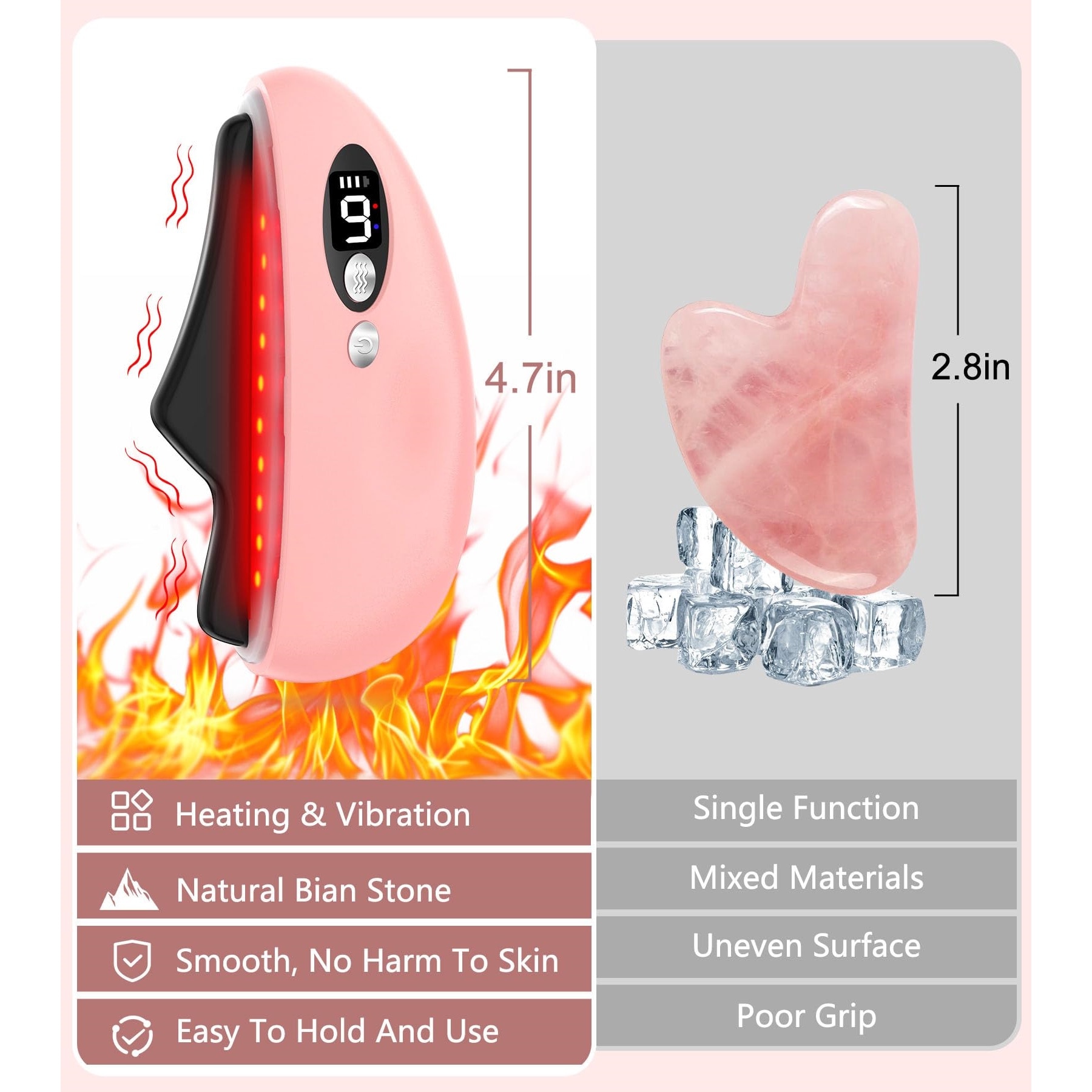 Електрически масажор Gua Sha Shijooe® функция за изстъргване Gua Sha с вибрации и топлина