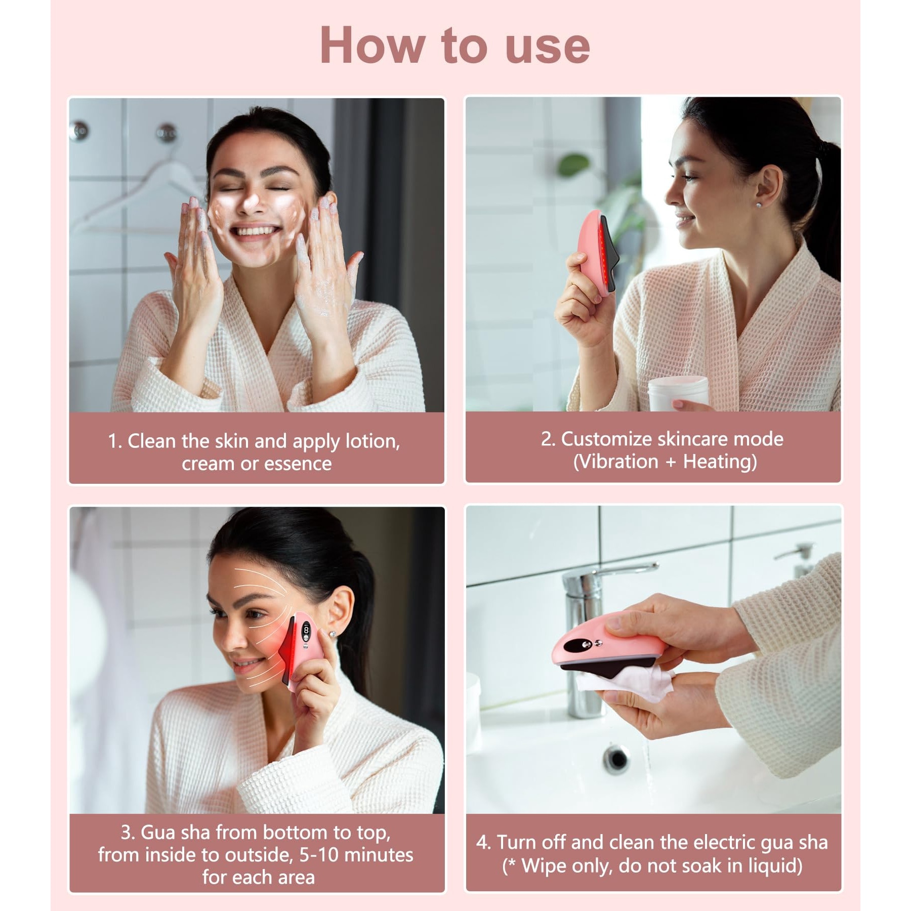 Електрически масажор Gua Sha Shijooe® функция за изстъргване Gua Sha с вибрации и топлина