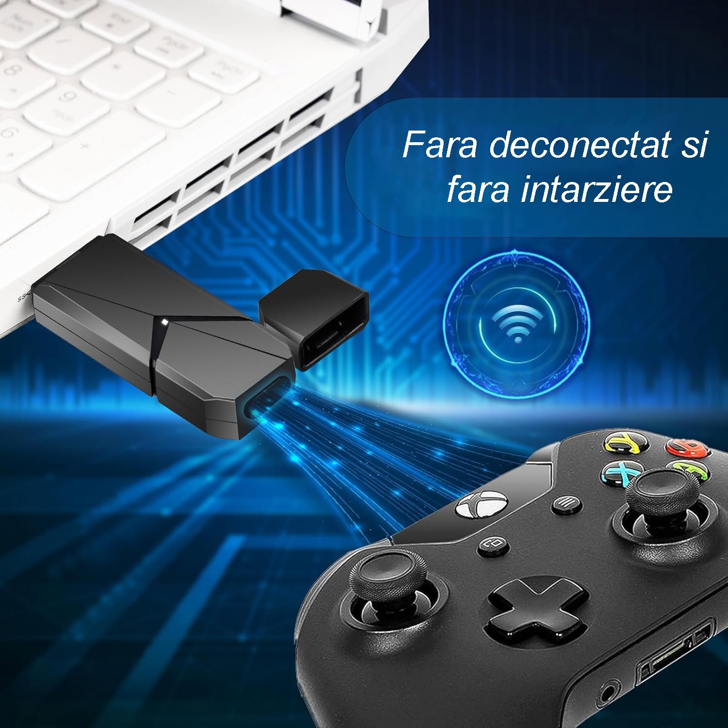Adaptor pentru controler wireless Xbox ONE PC, Fara Fir, Interfata USB ...