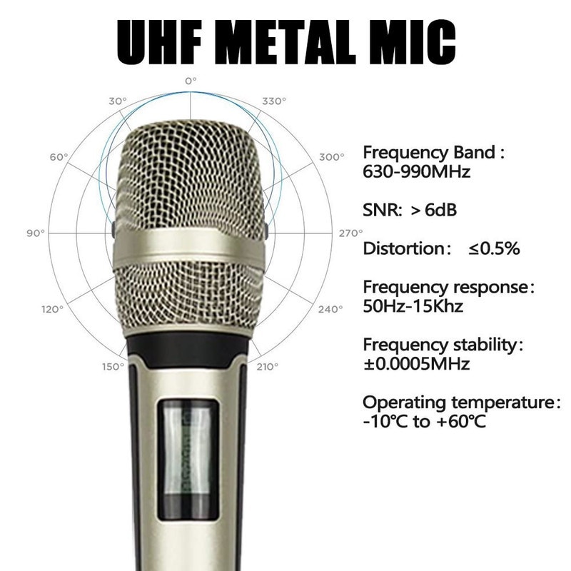 Sistem de microfoane wireless UHF BOMGE BG-290U cu 2 microfoane ...