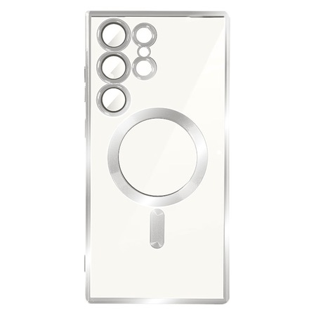 Husa tip MagSafe compatibila cu Samsung Galaxy S22 Ultra, Snap-On Electroplate, Protectie camere ...