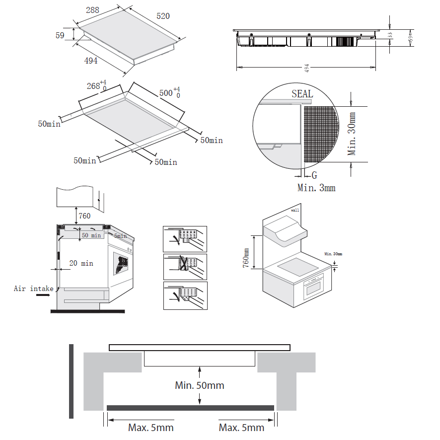 Plita incorporabila Heinner HBHI-M2ZB1FXTC, Inductie, 2 zone de gatit ...