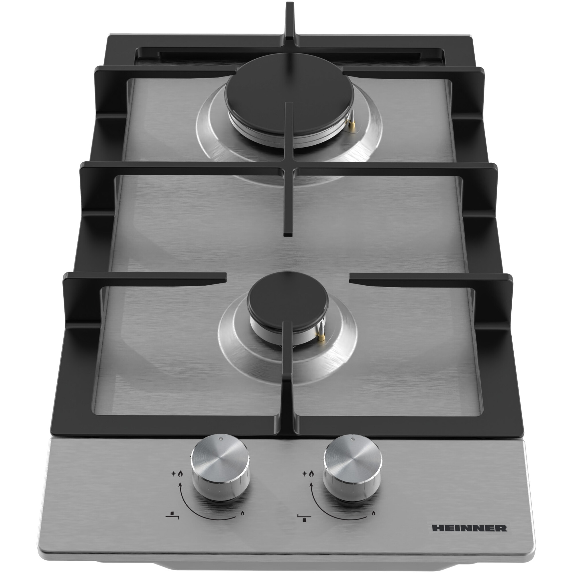 Plita incorporabila Heinner HBH-M302FIX, Gaz, 2 arzatoare, Gratar fonta, Aprindere electrica ...