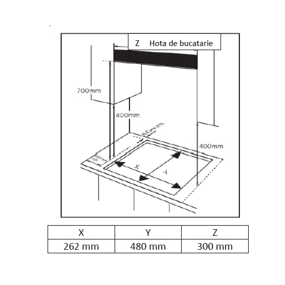 Plita incorporabila Heinner HBH-M302FGBK, Gaz, 2 arzatoare, Gratar ...