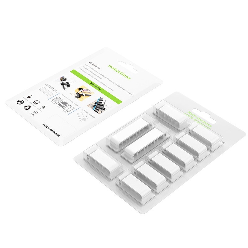 Set 10 suporturi autoadezive pentru cabluri, organizator cabluri ...