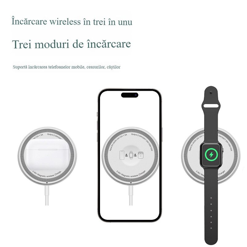 Incarcator wireless, 15W, incarcator magnetic pentru iPhone, compatibil ...