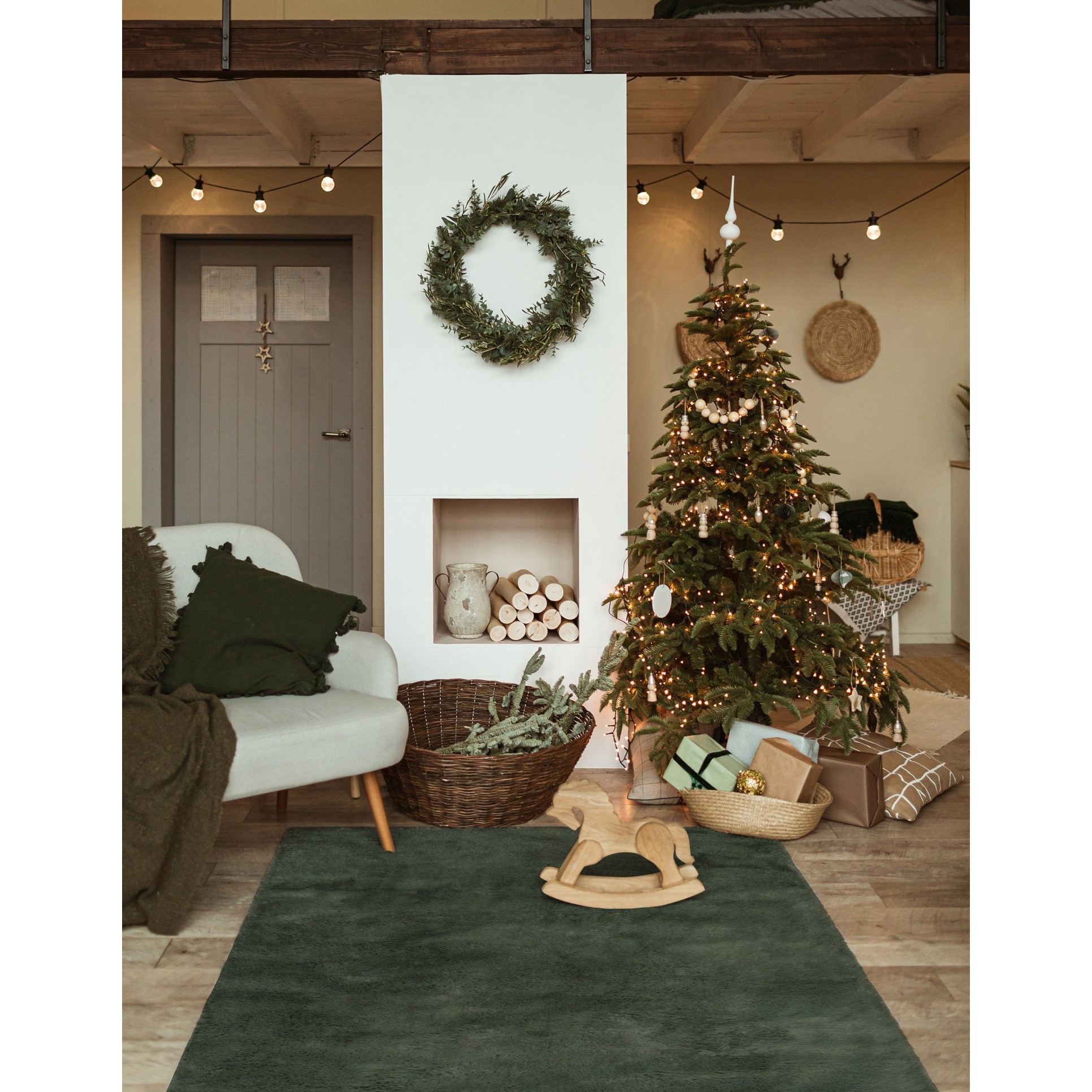 Covor, e-floor, Rabbit Foxy, 120 x 170 cm, Verde, Dreptunghi, Camera de ...
