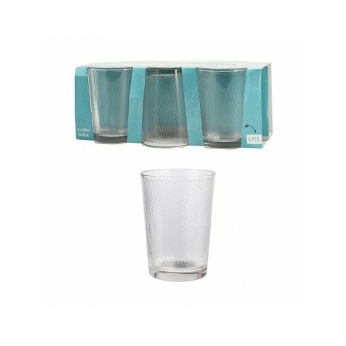 Set de pahare Excellent Houseware, cristal transparent, 425 ml, 6 ...