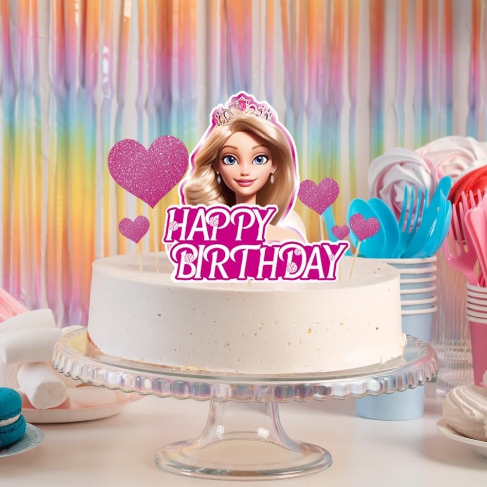 Set de 9 accesorii pentru tort, decorare tematica printesa, Decoratiuni ...