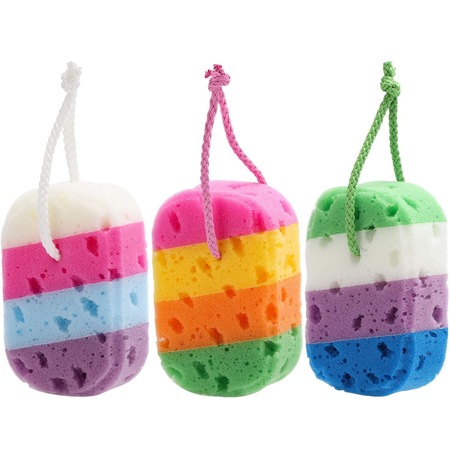 Burete de baie pentru masaj, Hggzeg, Set 3 burete de baie exfoliant ...