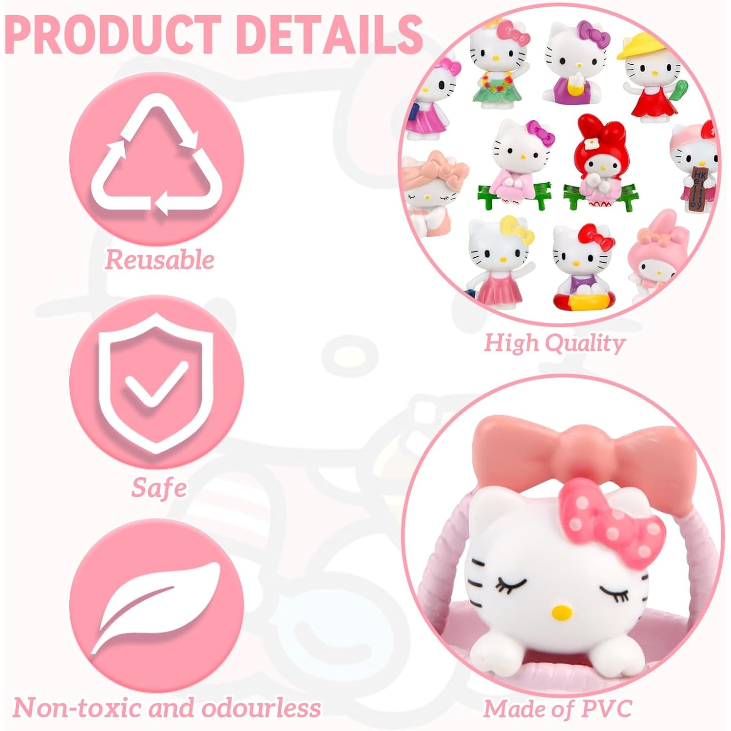 OEM 12 db Hello Kitty figurás készlet, Hello Kitty torta figura, Hello ...