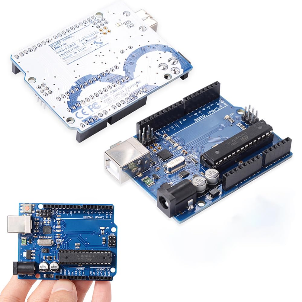 Placa de dezvoltare compatibila Mega Arduino, Uno R3, Cu Atmega16U2, USB, OUYLAF, Albastru - eMAG.ro