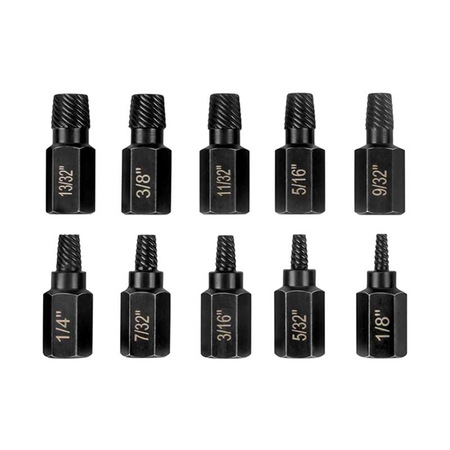 Set extractor suruburi 10 piese, Fooeis, CR-MO, dimensiuni 1/8"-13/32 ...