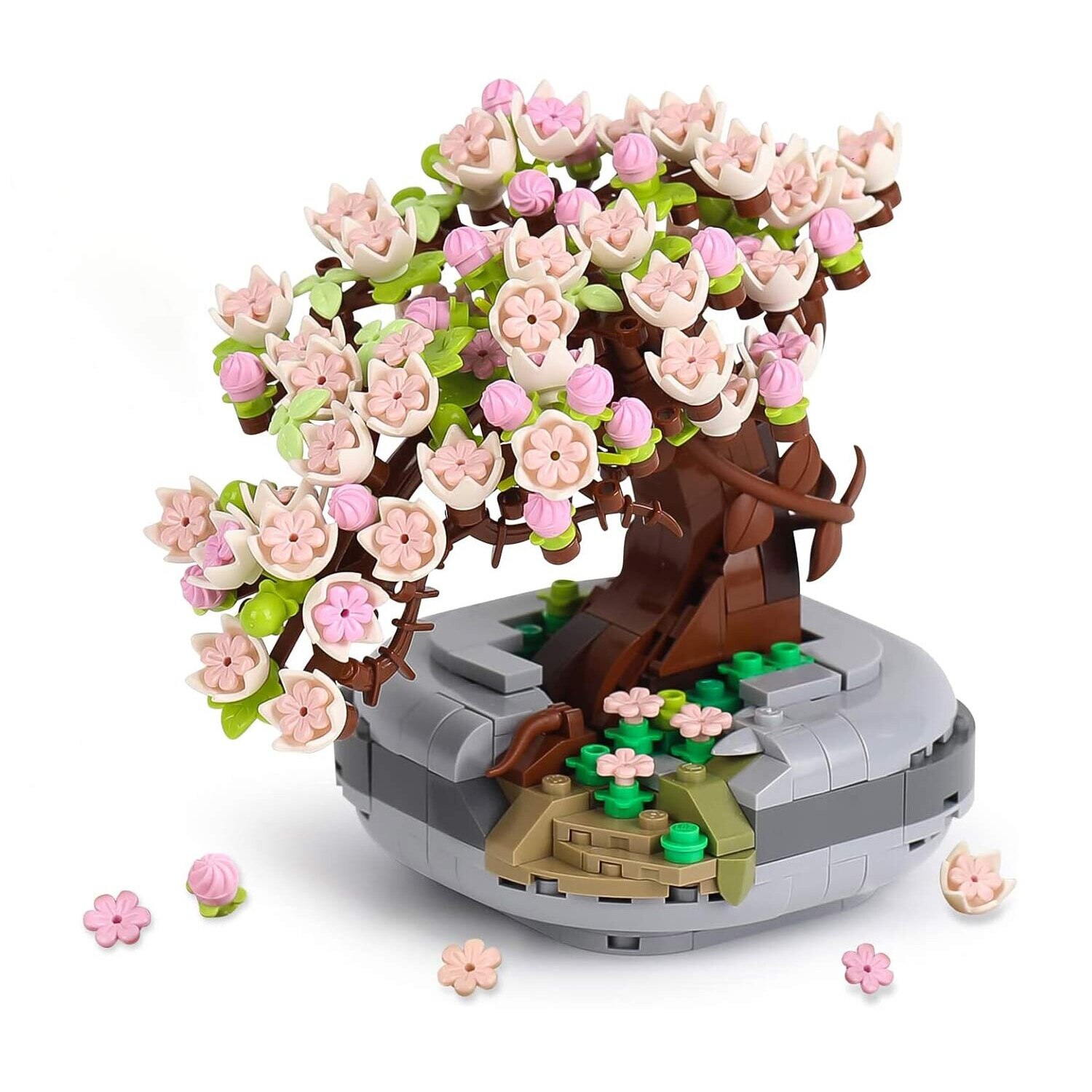 OUYLAF 426 части Mini Bonsai Sakura Tree Building Blocks Set, Направи ...