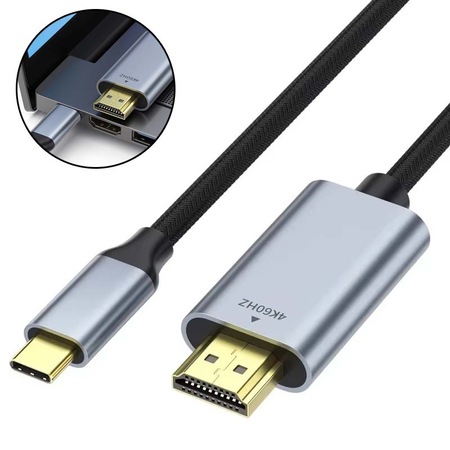 Cablu USB C la HDMI, 4K @60hz, 2K @120hz, USB-C/HDMI 2.0, Suport 18Gbps ...