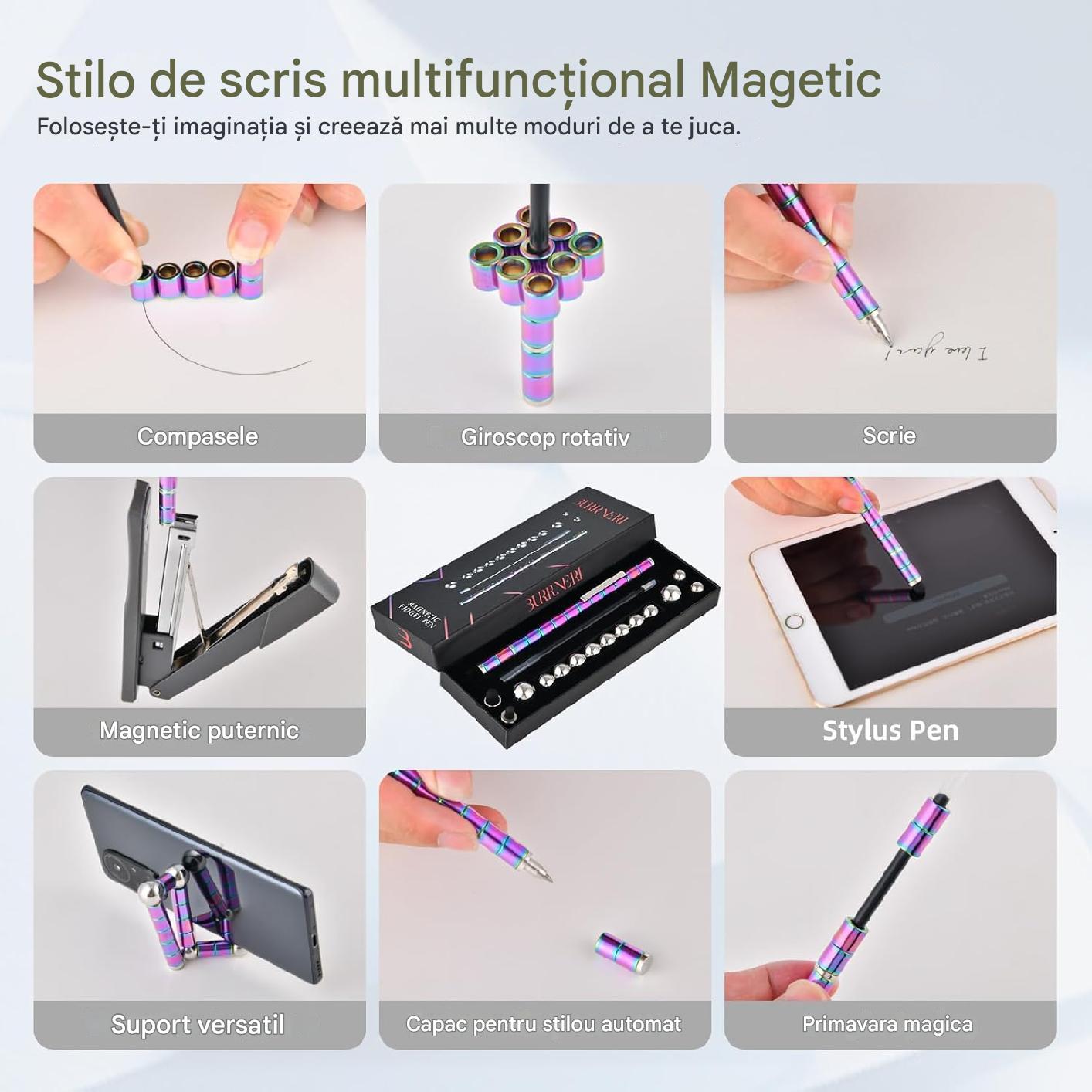 Pen Fidget-Pen magnetic de decompresie cu magneti Fidgets Stylus-Cel ...