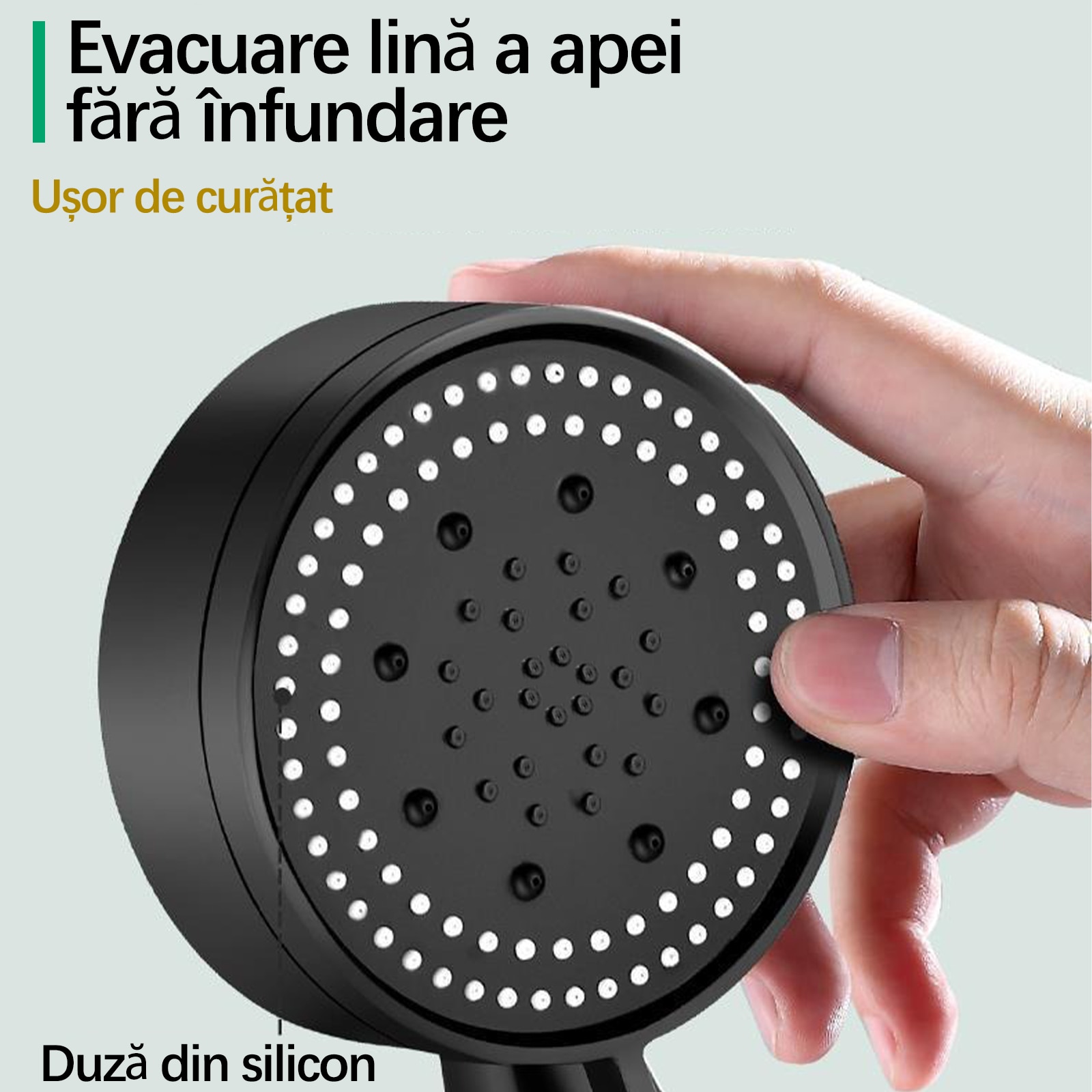 Para de dus cu 6 setari, DDCAQIOUA®, cap de dus si suport fara gaurire ...