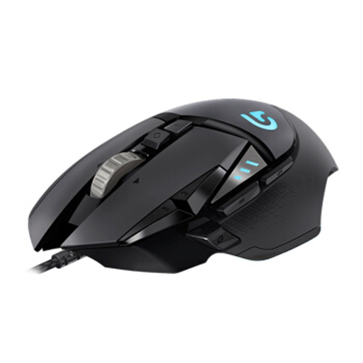 Mouse de gaming ergonomic cu fir, Logitech, negru, 7 butoane ...