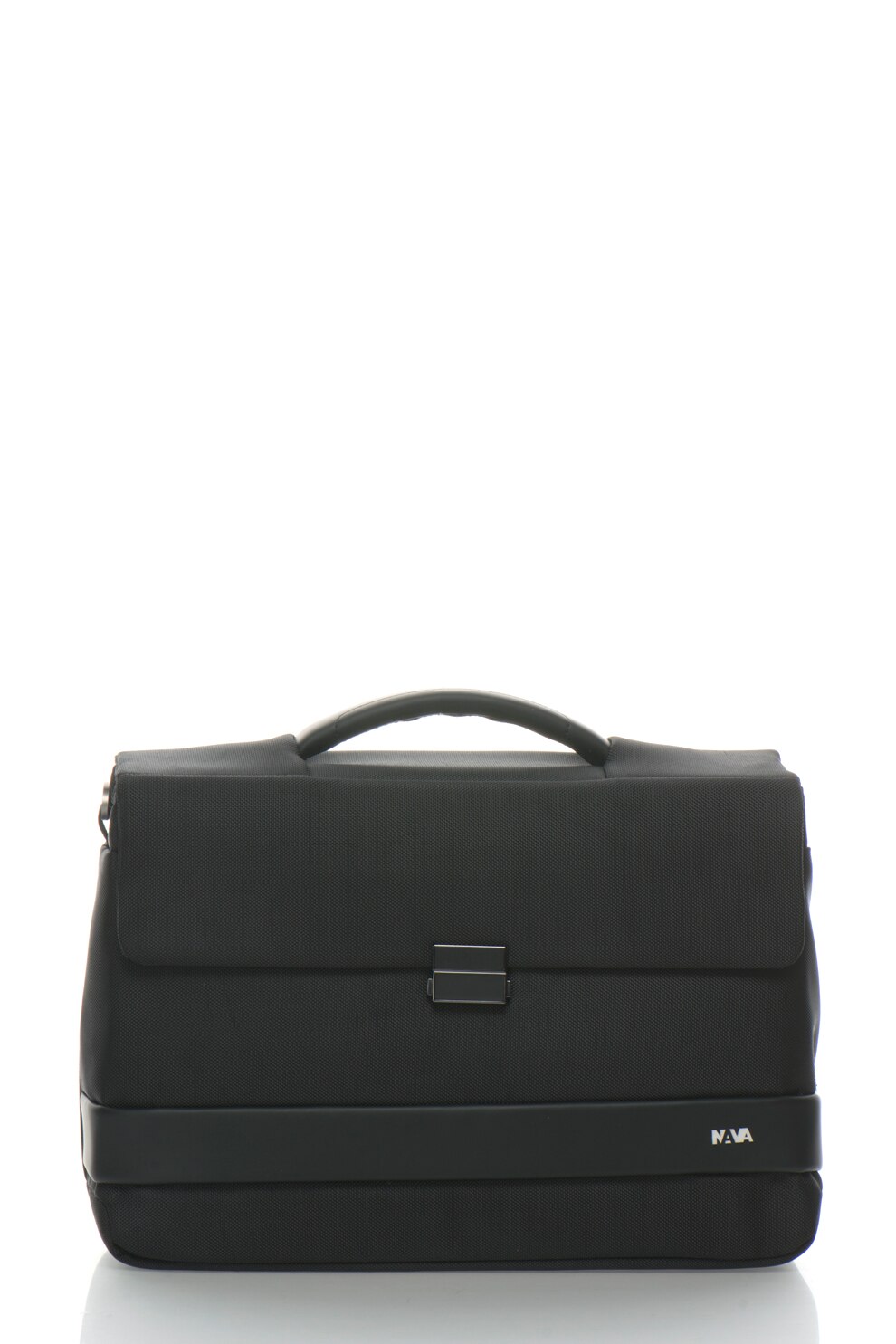 Nava, Geanta pentru laptop cu clapa si buton, Negru - eMAG.ro