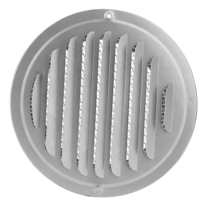 Grilaj de ventilatie rotund, inox, 100mm, cu filtru anti-insecte si ...