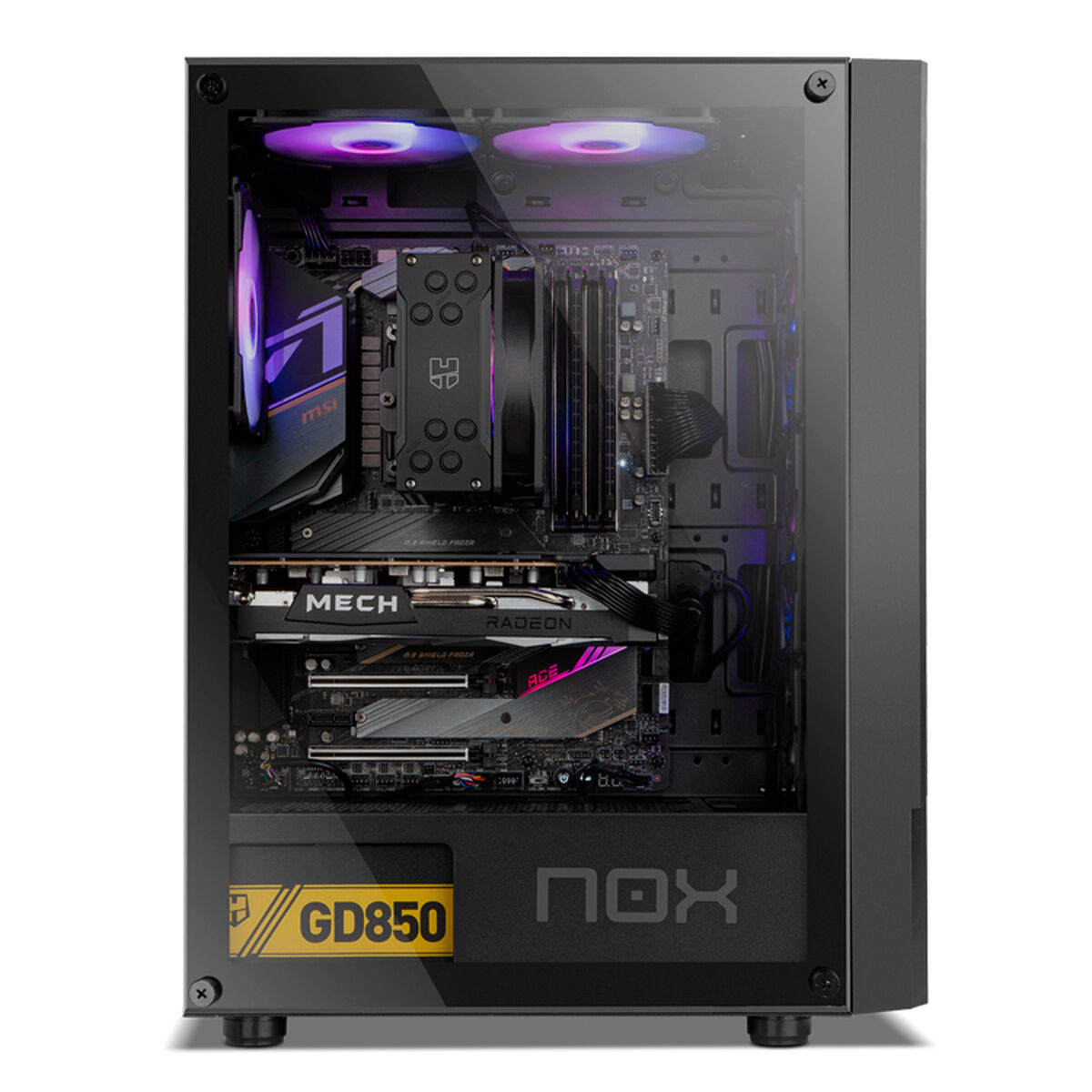 ATX Semi-tower Case, Nox, INFINITY BETA Airflow ARGB, 21 см, 7 слота за ...