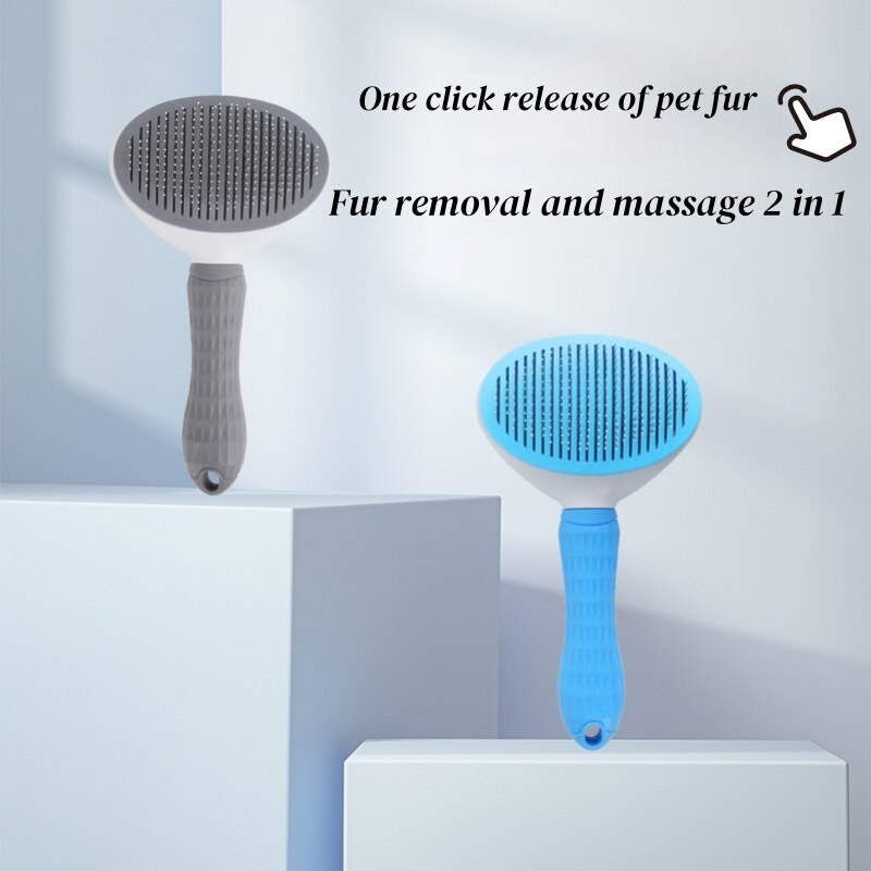 Perie pentru animale, indepartare par cu un clic, 2 in 1, pentru pisici ...