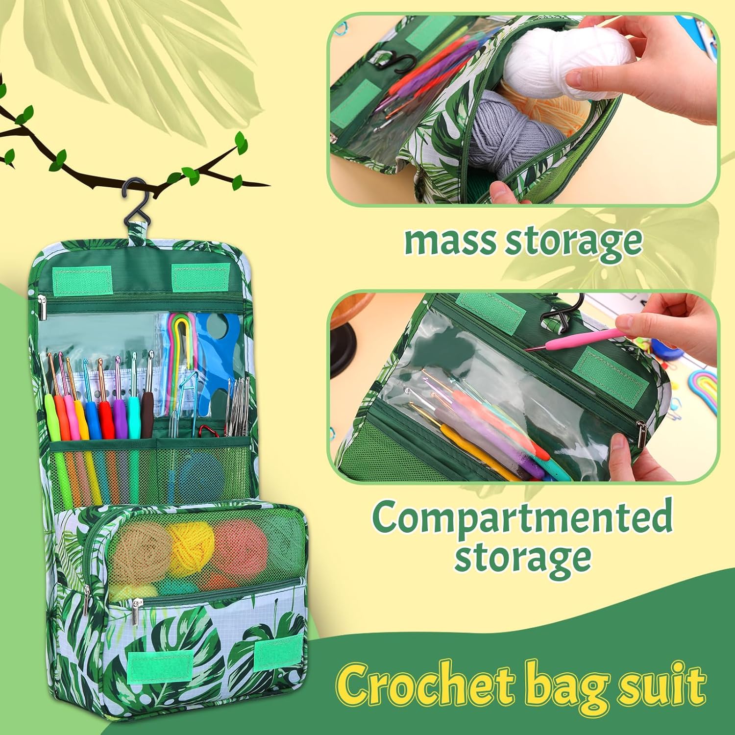 Set de crosetat, EXCITAT®, 117 Piese, Crosetat si bricolaj pentru ...