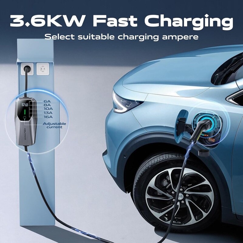 Incarcator electric pentru vehicule, VDLPOWEREU, 3.6kW, 5m, 6-16A, tip ...