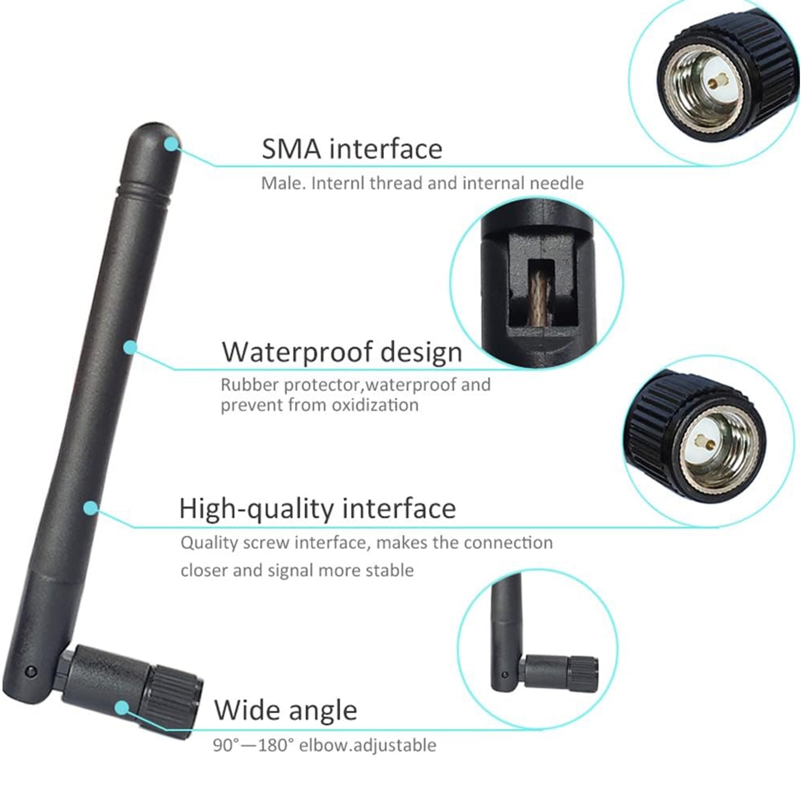 Set de 2 antena WiFI, Axroad Mall, 2.4GHz WiFi frecventa antena pentru ...