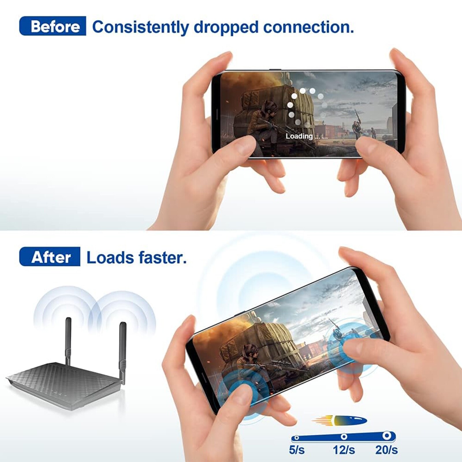 Set de 2 antena WiFI, Axroad Mall, 2.4GHz 5GHz Dual Band WiFi frecventa ...