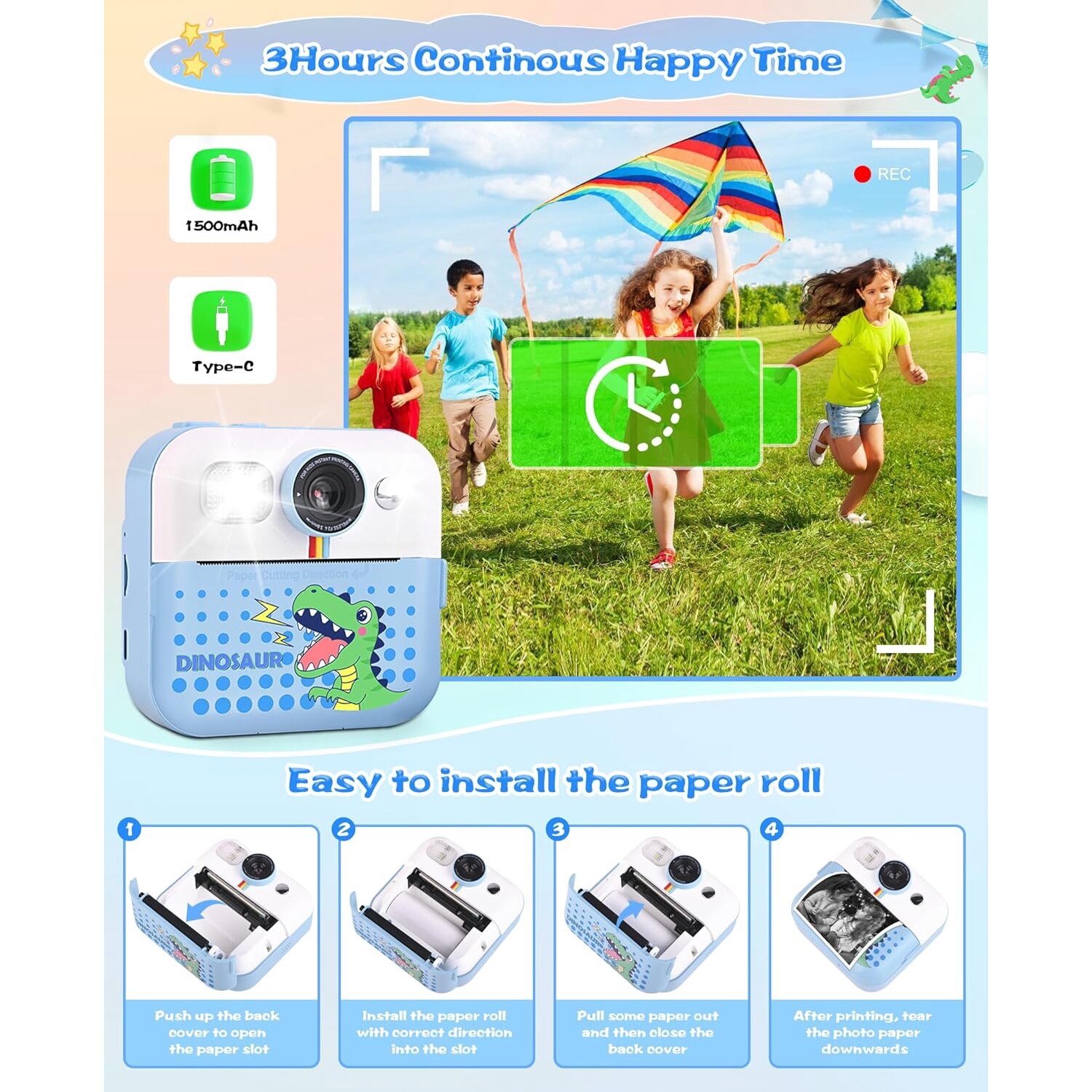 Camera instantanee pentru copii, Aparat foto copii cu functie de ...