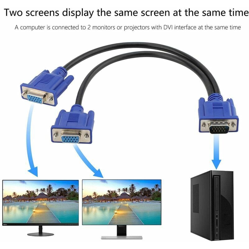 Cablu VGA Splitter Dual Monitor BGHYHYHI, 1 tata la 2 mama, 800x600 ...