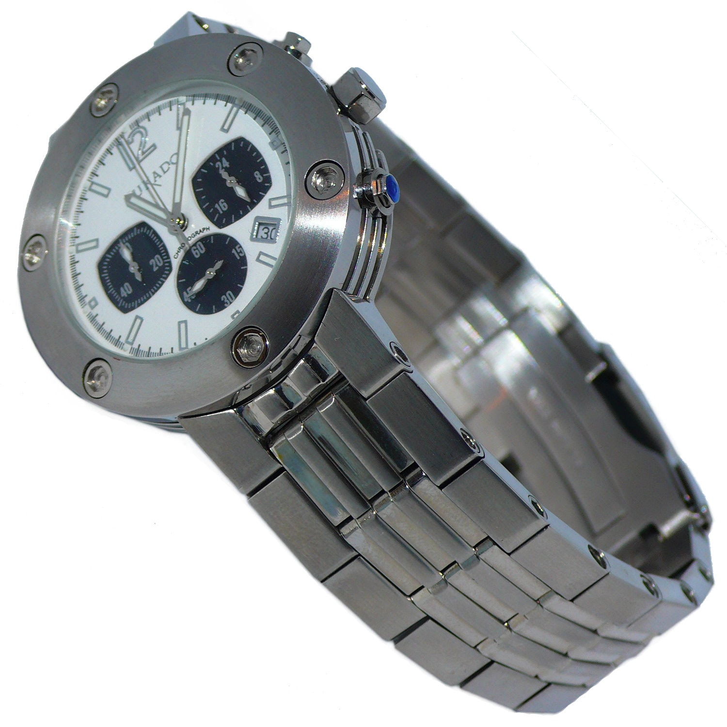 Ceas argintiu cu alb si negru Lukado Sporter - eMAG.ro