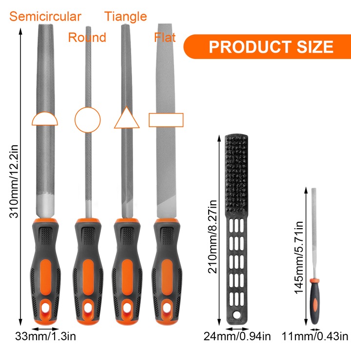 Set de pile metalice 18 piese, Taipintee, otel T12, maner ergonomic ...