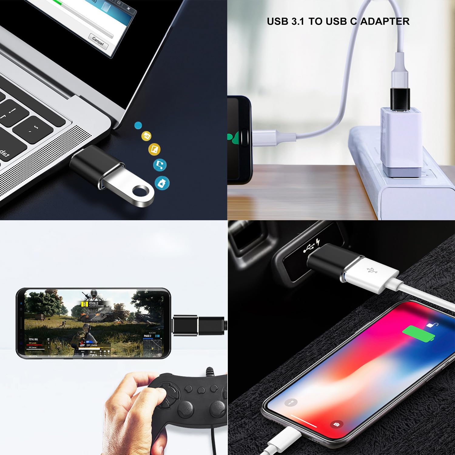USB-C към USB адаптер: USB-C към USB-A 3.1, USB-C мъжки към USB-A женски. Съвместим с USB флашки ...