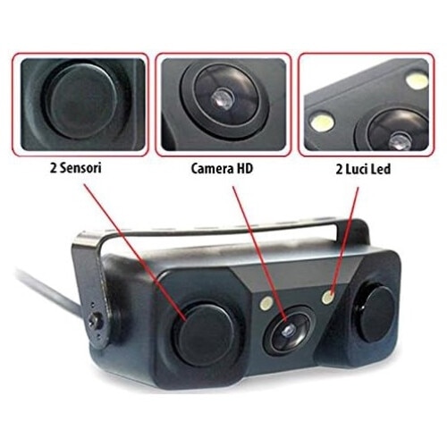 Senzor parcare 3 in 1, WALALLA, cu 2 detectoare radar, cu indicator ...