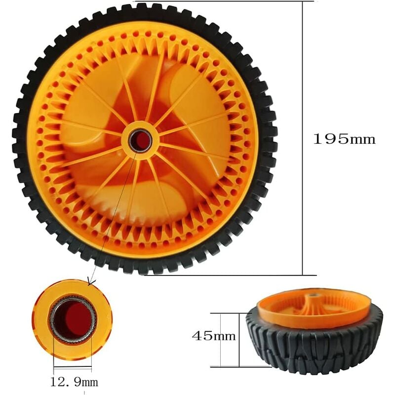 Set 2 roti pentru masini de tuns iarba, Cozevdnt, Compatibil cu ...