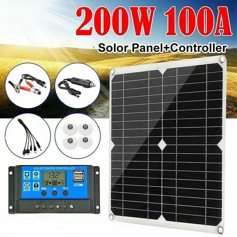 Kit panou solar, 200W, 60A, 12V, pentru rulota/barca - eMAG.ro